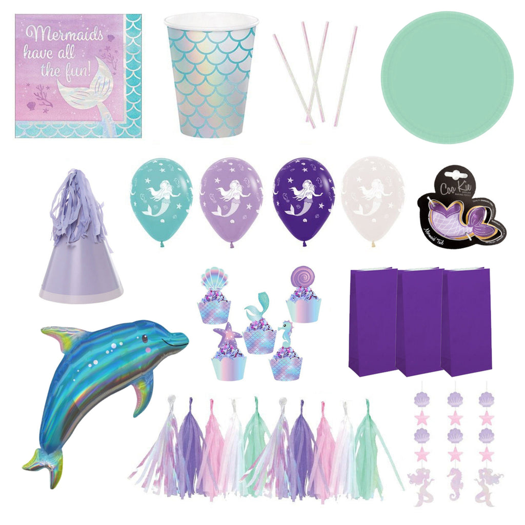 Deluxe Mermaid Party Pack for 8 - SAVE 25% – Build a Birthday NZ