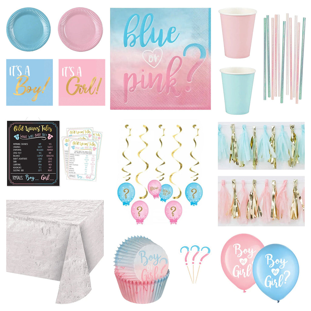 Deluxe Gender Reveal Party Pack for 40 - SAVE 35% – Build a Birthday NZ