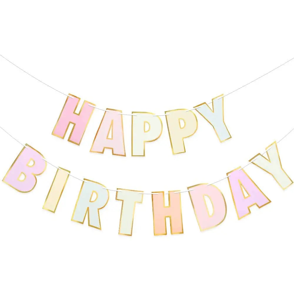 Macaron Pastel Birthday Banner NZ – Build a Birthday NZ