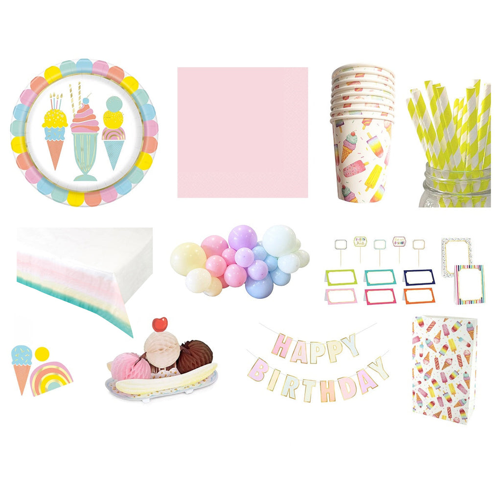 Ice Cream Party Pack for 8 NZ – Build a Birthday NZ