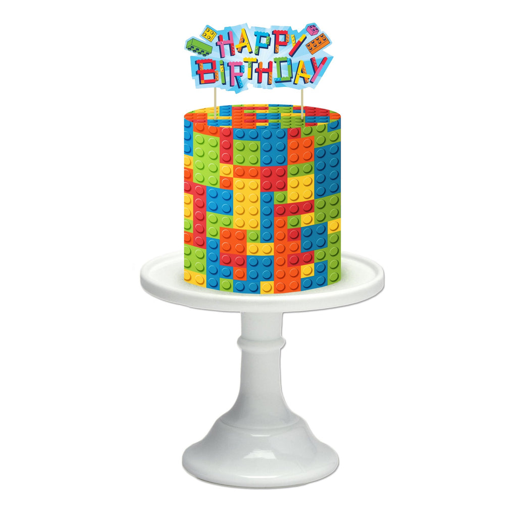 Lego Building Blocks Edible Icing Cake Wrap NZ – Build a Birthday NZ