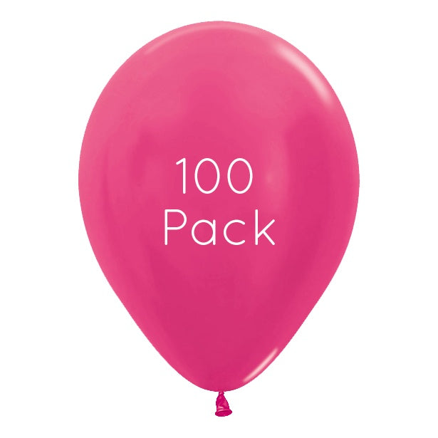 Metallic Fuchsia Balloons - 100 Pkt NZ – Build a Birthday NZ