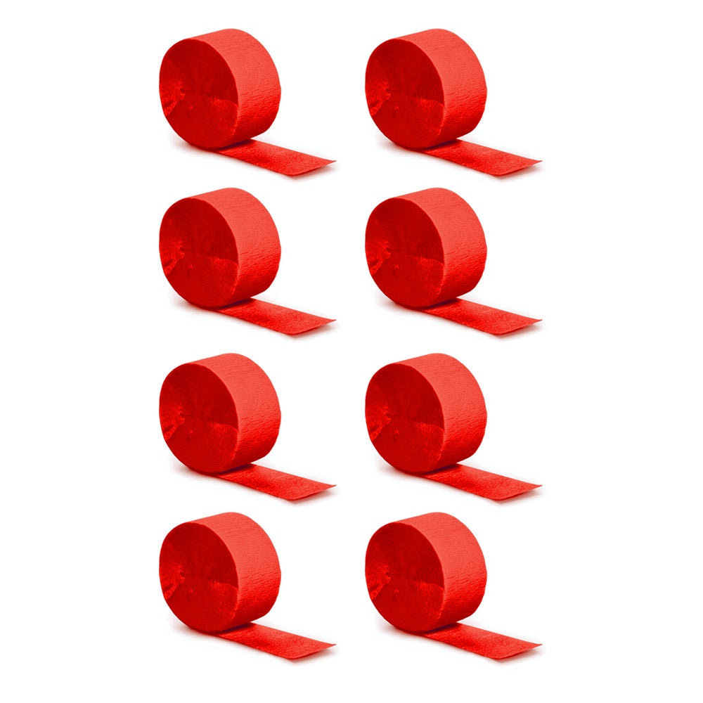 Red Crepe Streamers - 8 Pkt – Build a Birthday NZ