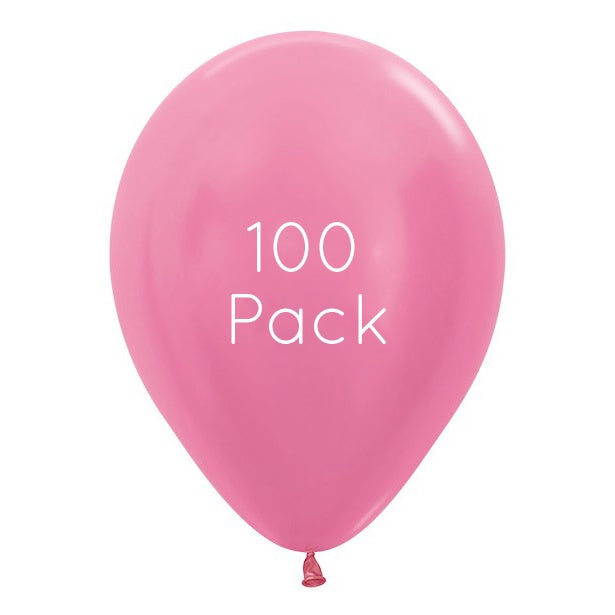Satin Pearl Fuchsia Balloons - 100 Pkt NZ – Build a Birthday NZ