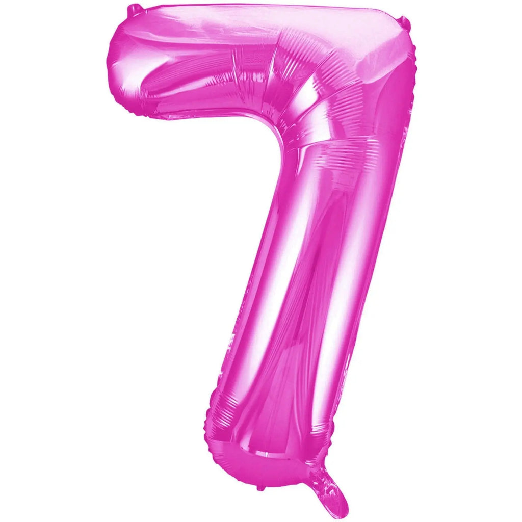 Giant Hot Pink Number Foil Balloon - 7 – Build a Birthday NZ