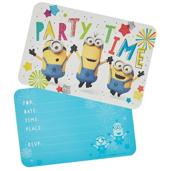 Despicable Me Minion Postcard Invitations - 8 Pkt – Build a Birthday NZ