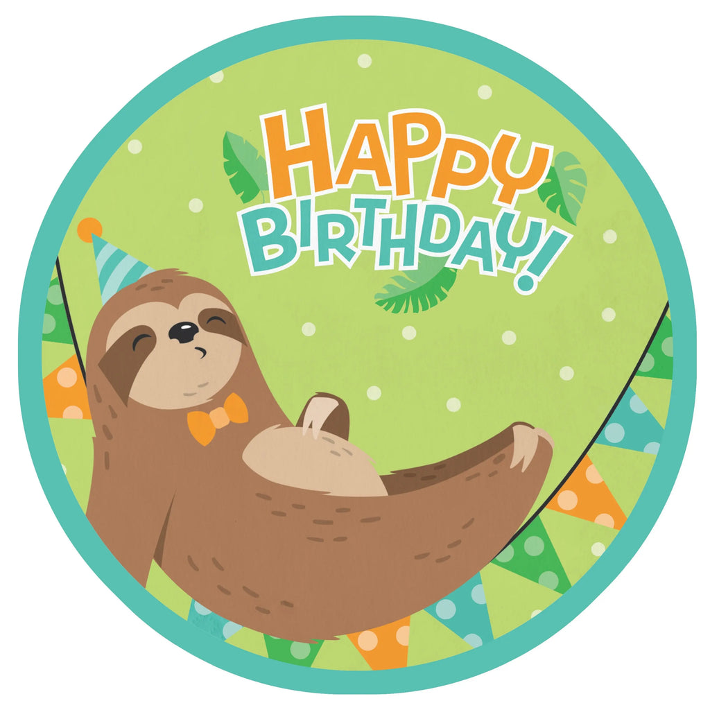 Sloth Party Edible Icing Cake Image – Build a Birthday NZ