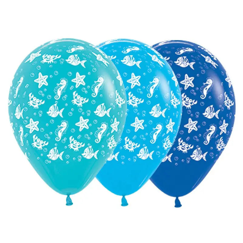 Blue Mix Sea Creatures Balloons - 12 Pkt NZ – Build a Birthday NZ