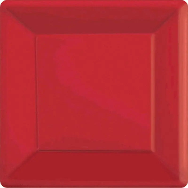 Apple Red Square Plates - Lunch - 20 Pkt NZ – Build a Birthday NZ