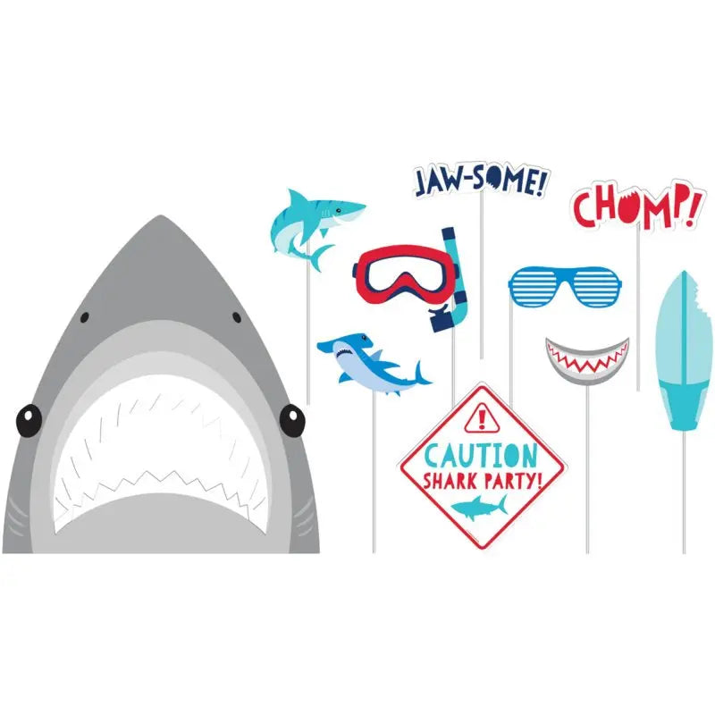 Shark Party Photo Booth Props – Build a Birthday NZ