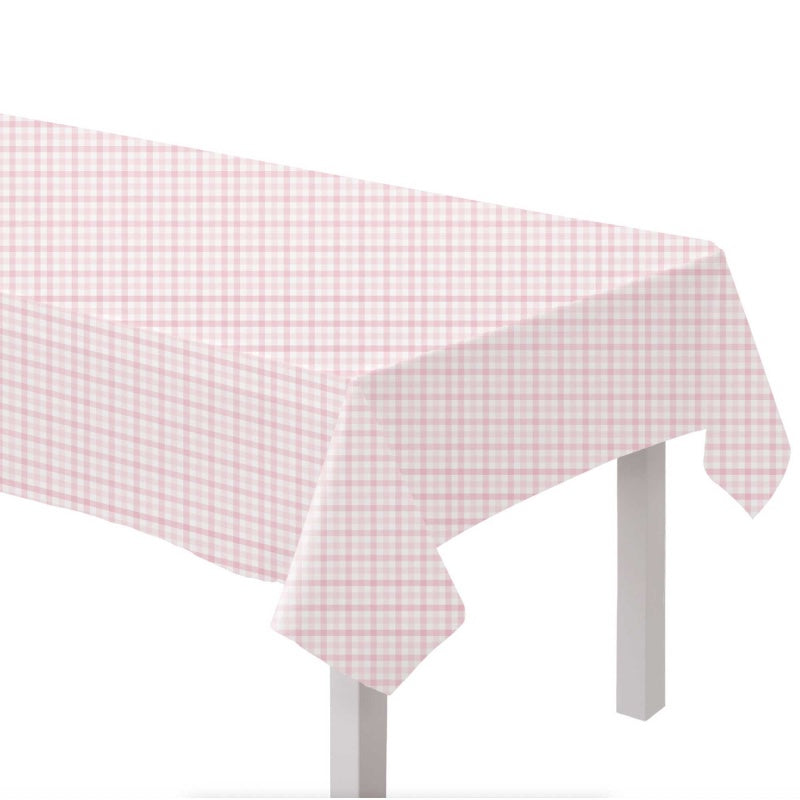 Pastel Pink Gingham Paper Tablecover NZ – Build a Birthday NZ