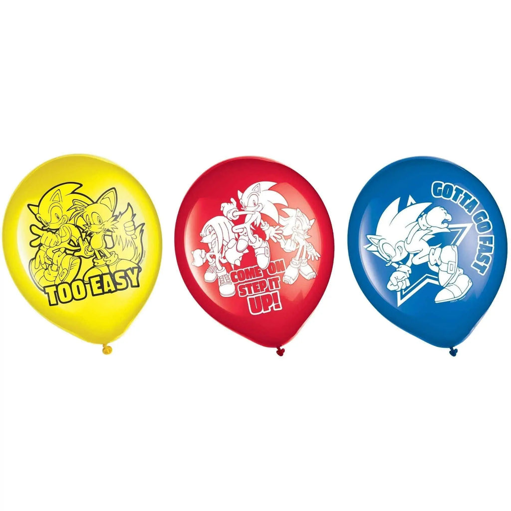 Sonic the Hedgehog Balloons - 6 Pkt NZ – Build a Birthday NZ