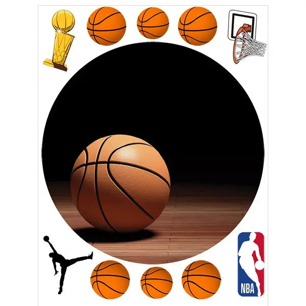 Basketball Edible Cake Image with FREE Edible Icons NZ – Build a ...