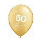 50th Gold Balloon - 6 pack – Build a Birthday NZ