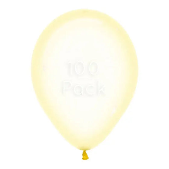 Crystal Pastel Yellow Balloons - 100 Pkt NZ – Build a Birthday NZ