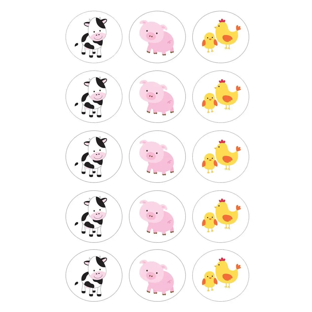 Farm Animals Edible Cupcake Images – Build a Birthday NZ