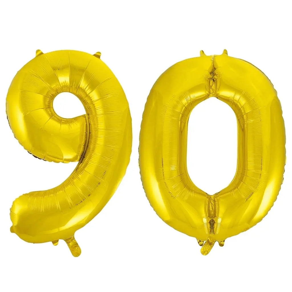 Giant Number 90 Foil Balloons - Gold – Build a Birthday NZ