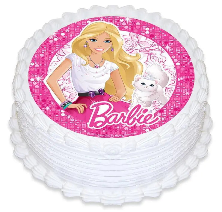 Barbie Wishes Round Edible Icing Cake Image – Build a Birthday NZ