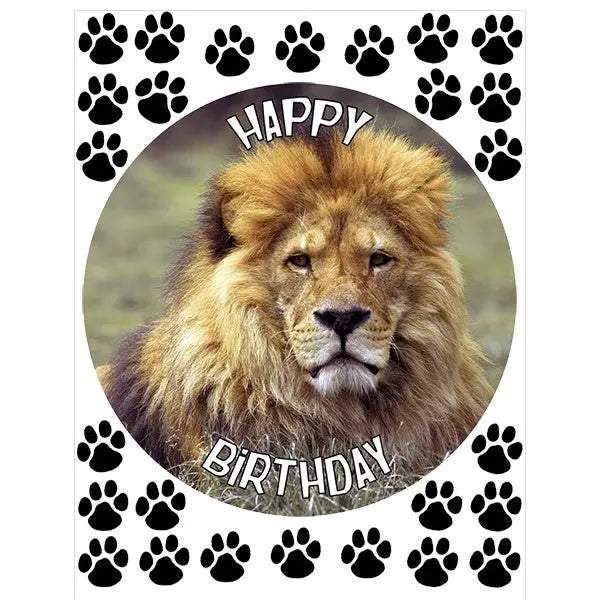 Lion Edible Cake Image with FREE Edible Icons NZ – Build a Birthday NZ