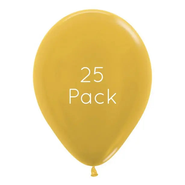Metallic Gold Balloons - 25 Pkt – Build a Birthday NZ