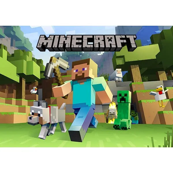 Minecraft Edible Cake Image - A4 Size – Build a Birthday NZ