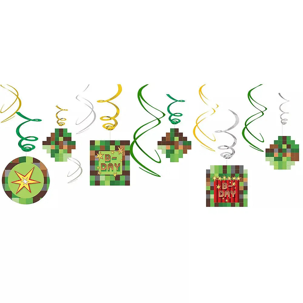 Minecraft TNT Hanging Swirl Decorations – Build a Birthday NZ