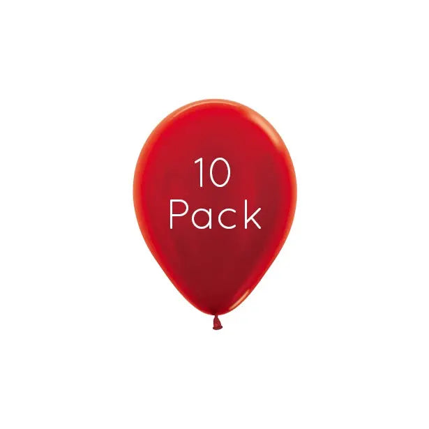 Metallic Red Mini Balloons - 10 Pkt – Build a Birthday NZ