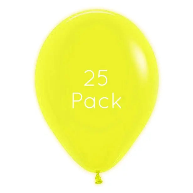 Neon Yellow Balloons - 25 Pkt – Build a Birthday NZ