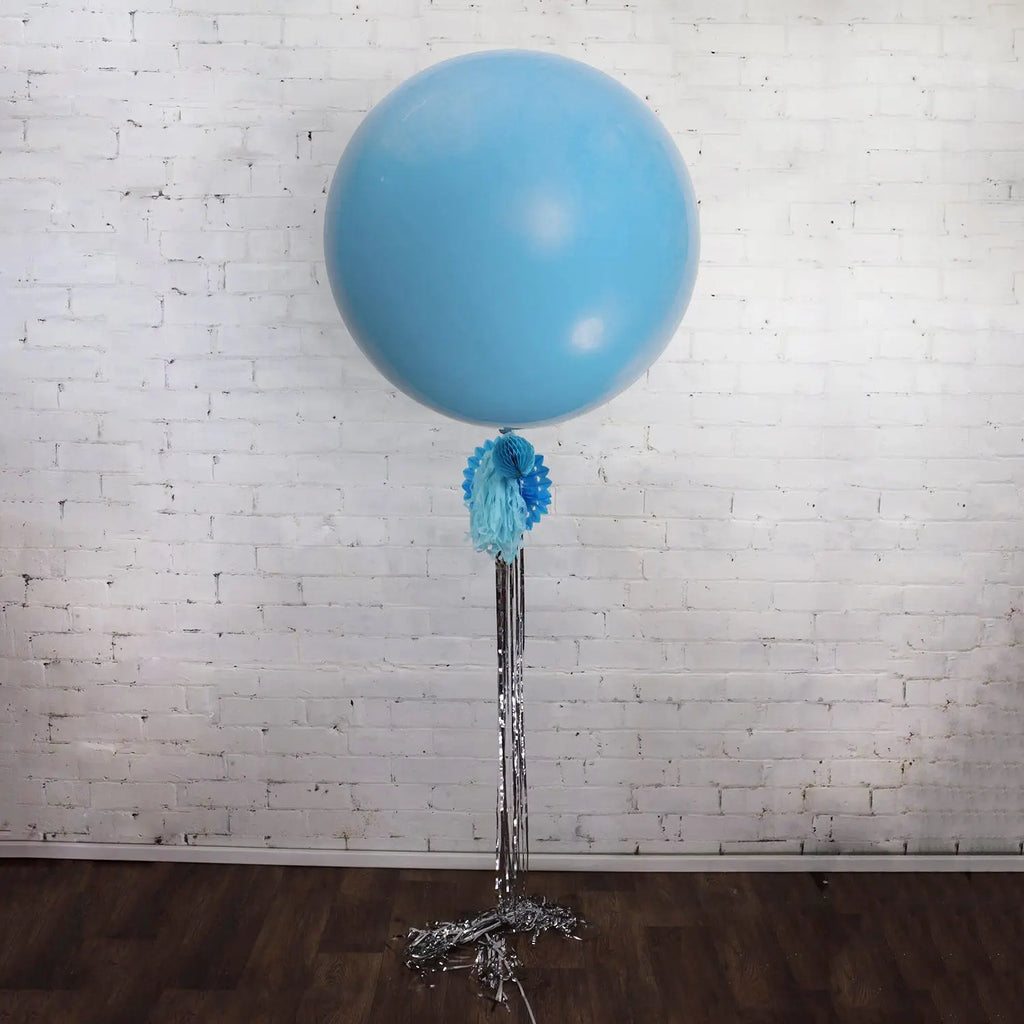 Pale Blue Deluxe Giant Tassel Balloon – Build a Birthday NZ