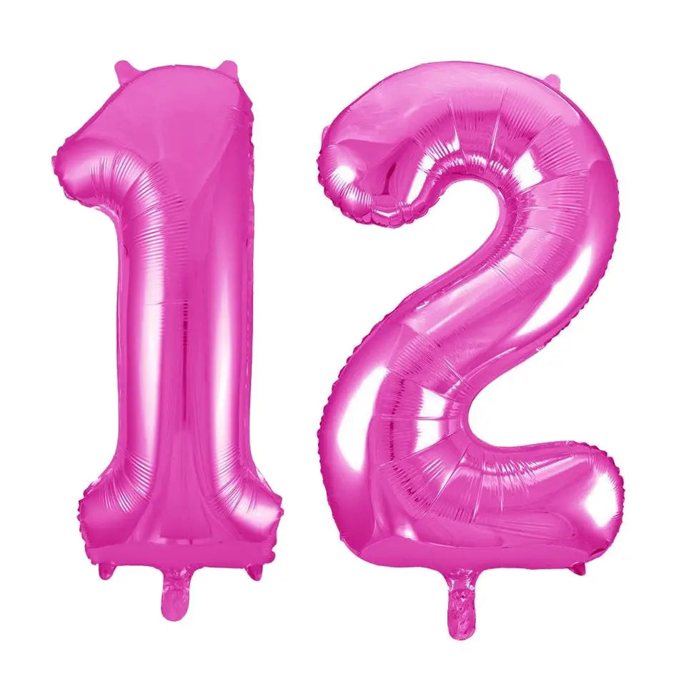 Giant Number 12 Foil Balloons - Pink – Build a Birthday NZ