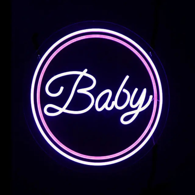 Pink Baby LED Neon Light Sign Hire – Build a Birthday NZ