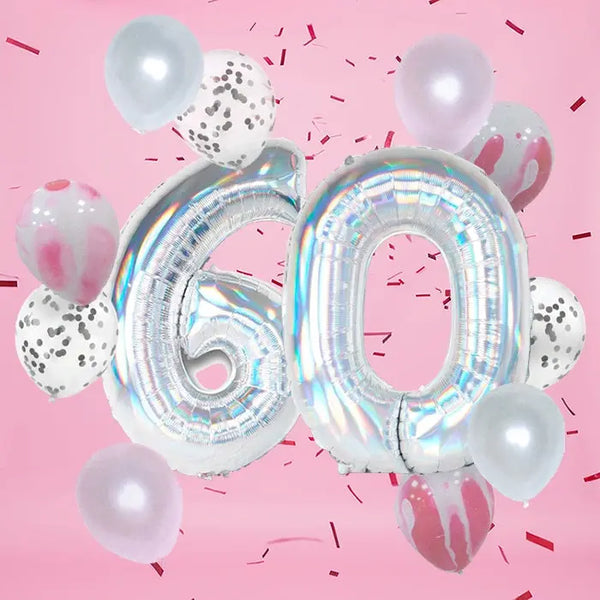 Pink Sparkle 60th Birthday Balloon Pack NZ – Build a Birthday NZ