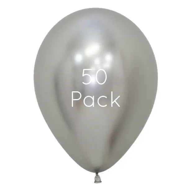 Reflex Silver Balloons - 50 Pkt NZ – Build a Birthday NZ