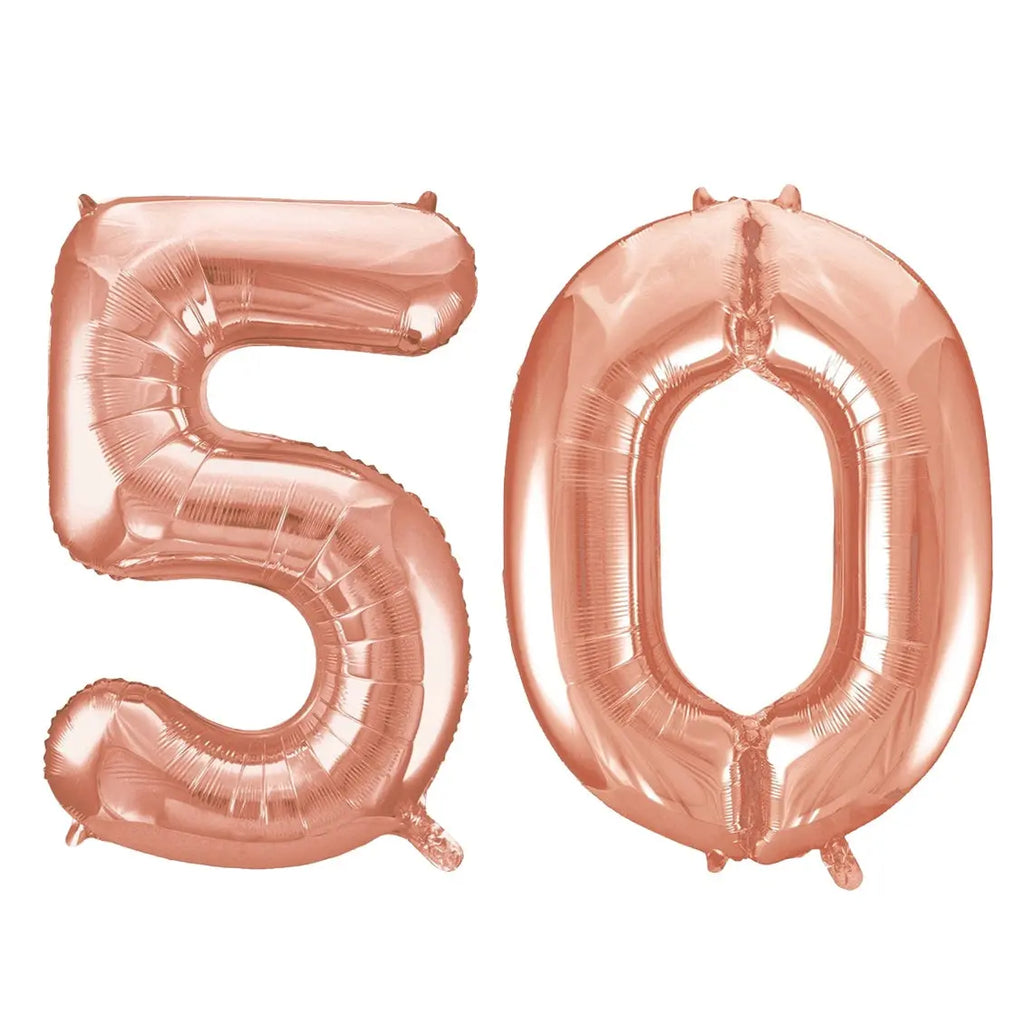 Giant Number 50 Foil Balloons - Rose Gold – Build a Birthday NZ