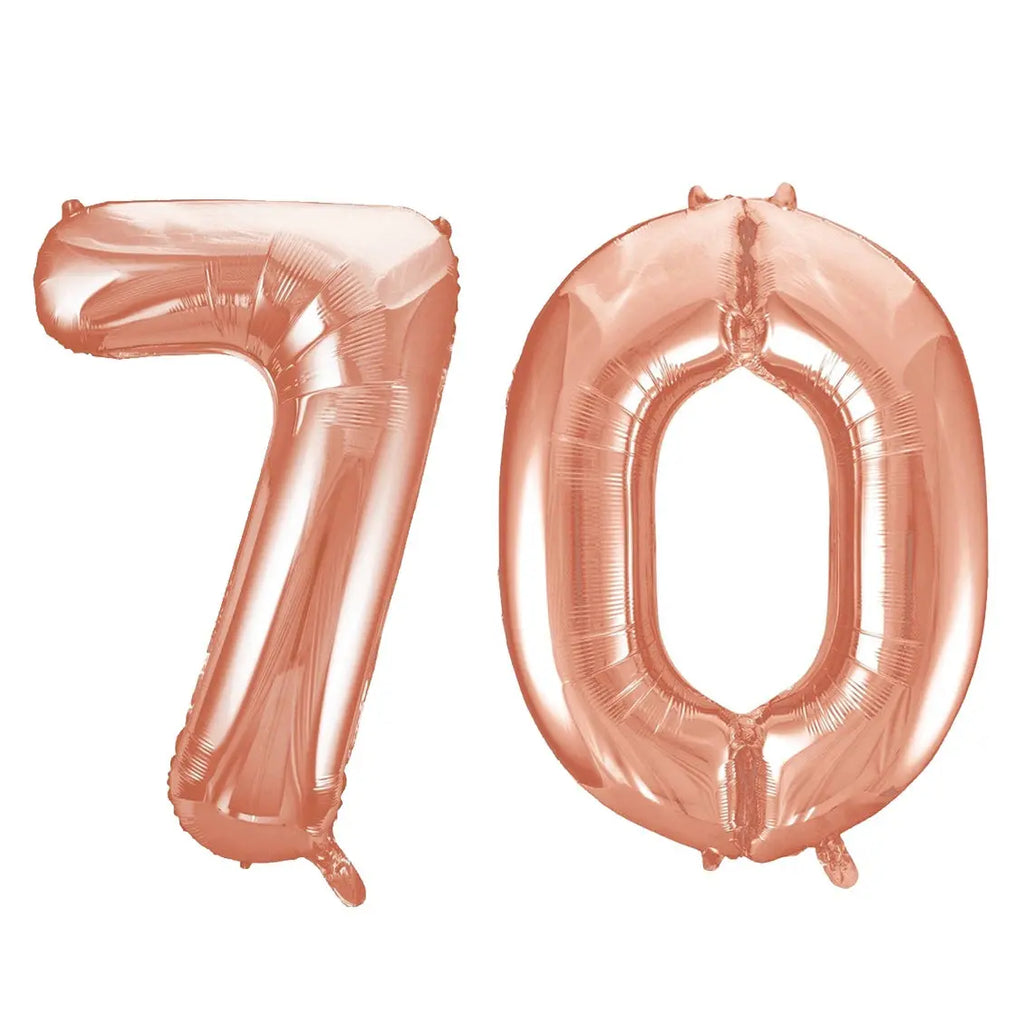 Giant Number 70 Foil Balloons - Rose Gold – Build a Birthday NZ