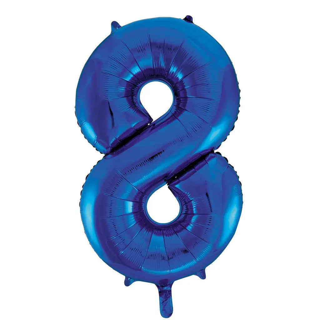 Giant Royal Blue Number Foil Balloon - 8 NZ – Build a Birthday NZ