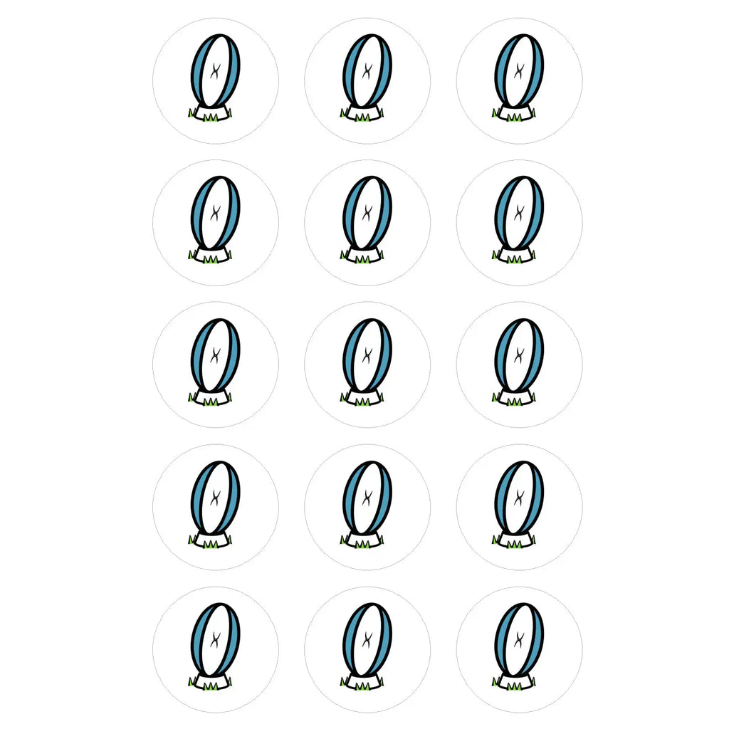 Rugby Ball Edible Icing Cupcake Images – Build a Birthday NZ