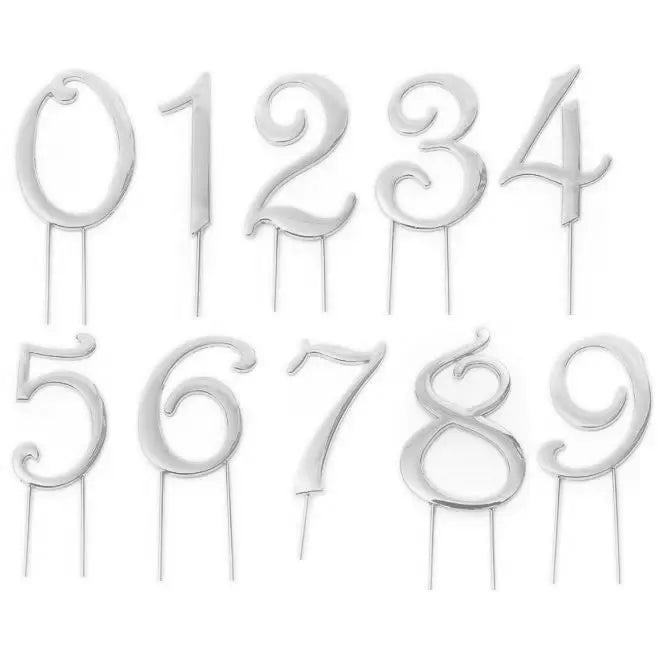 Silver Number Cake Topper – Build a Birthday NZ