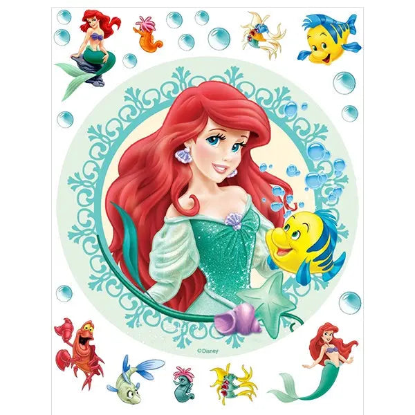 The Little Mermaid Ariel Flounder Edible Icing Cake Image & Edible ...