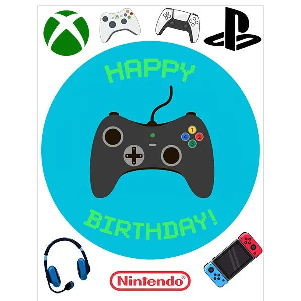 Video Game Edible Cake Image with FREE Edible Icons NZ – Build a ...