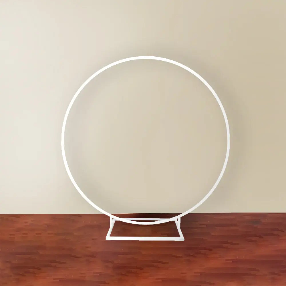 Custom White Round Hoop Frame Backdrop Hire – Build a Birthday NZ